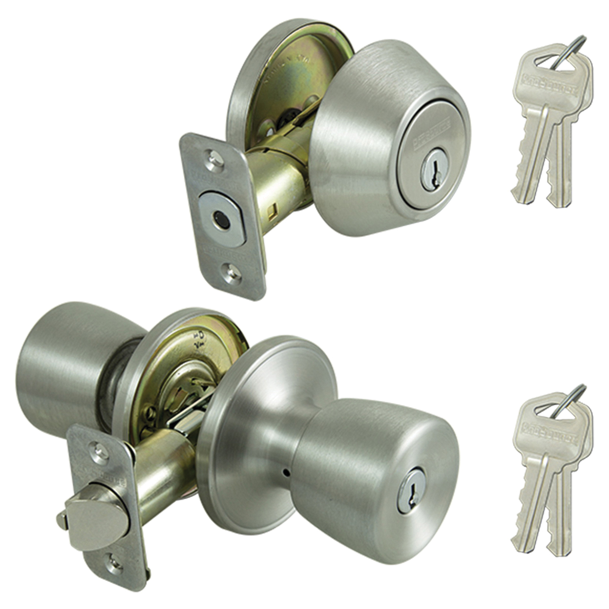 ProSource BS621BRA4F Deadbolt and Entry Lockset, Turnbutton Lock, Tulip ...