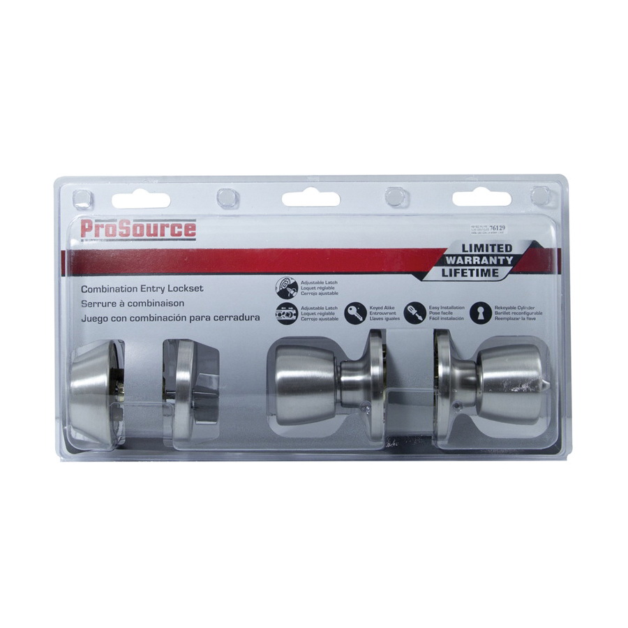 ProSource BS621BRA4F Deadbolt and Entry Lockset, Turnbutton Lock, Tulip ...