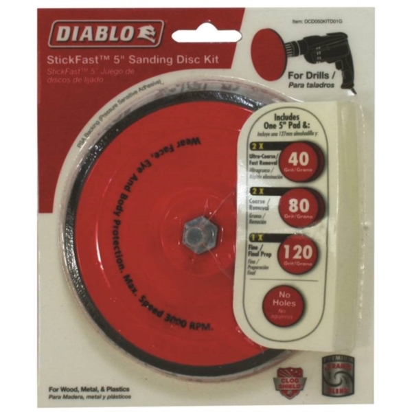 Diablo DCD050KITD01G Sanding Disc Kit, Ceramic, 5 in Dia