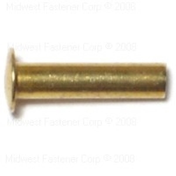 81178 Tubular Rivet, 1/8 in, 1/2 in L, Brass