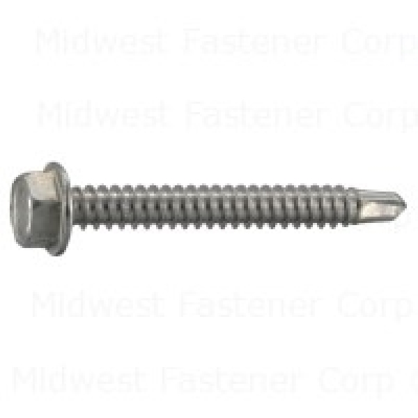 12605 Screw, #14 Thread, 2 in L, Washer Head, Hex