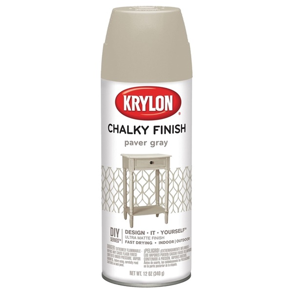 Krylon K04105000 Chalk Spray Paint, Matte, Paver Gray, 12...