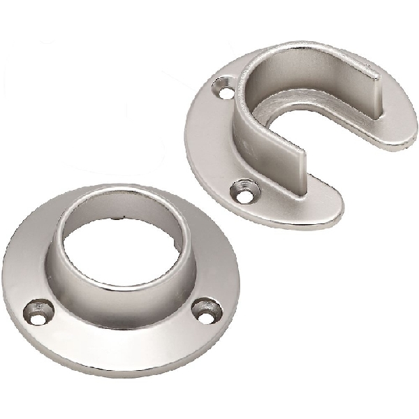 National Hardware S820-167 Flange Set, Steel, Satin Nickel