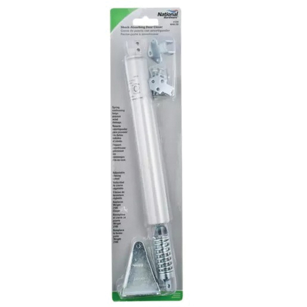 N184-770 Door Closer, 13.87 in L, Steel, Aluminum