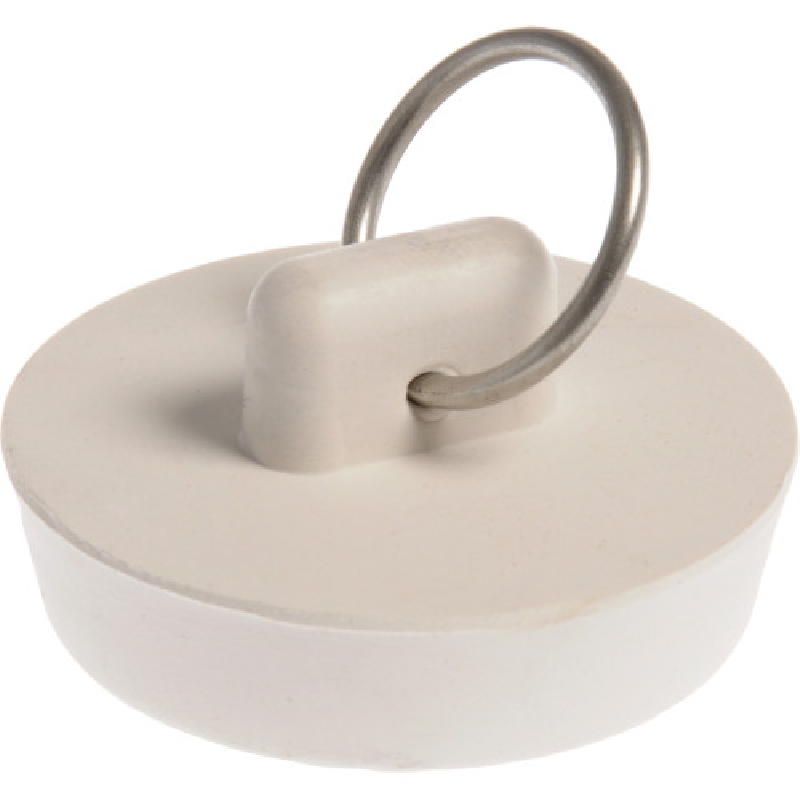 Basin Stopper, White Rubber, 1 in | HILLMAN