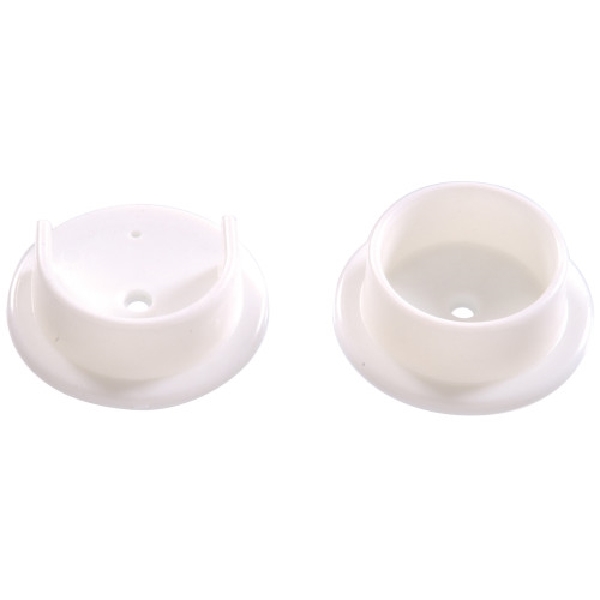 Hillman 851541 Pole Socket Set, Plastic, White, 1/PK