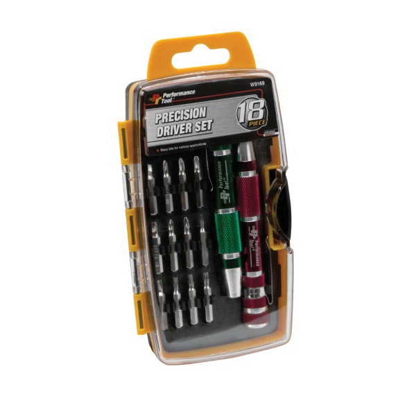 Performance Tool W9169 Driver Set, 18-Piece, Chrome Vanadium Steel