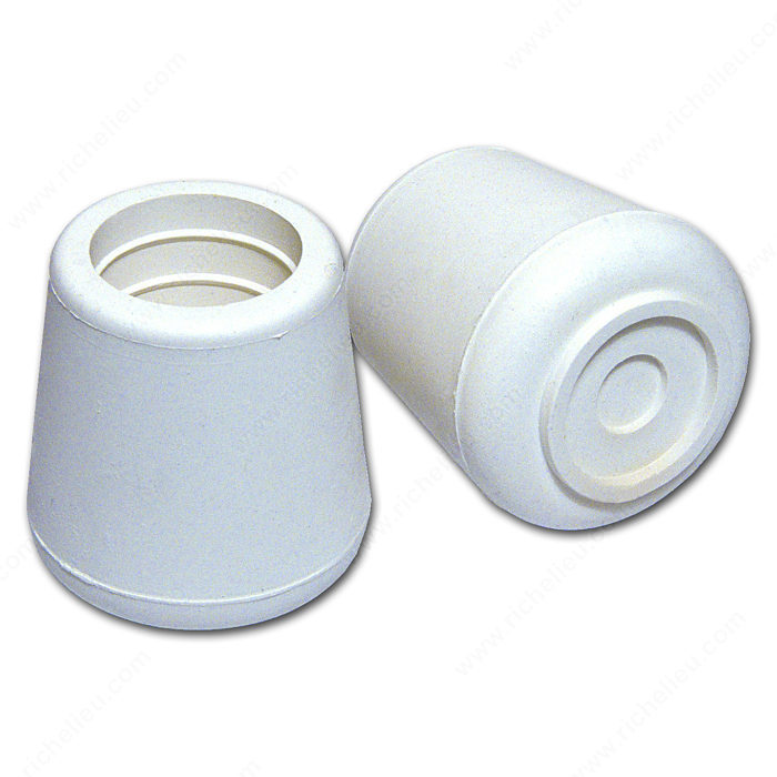 Madico F31923SB Leg Tip, Round, Rubber, Off-White, 1/2 in Dia