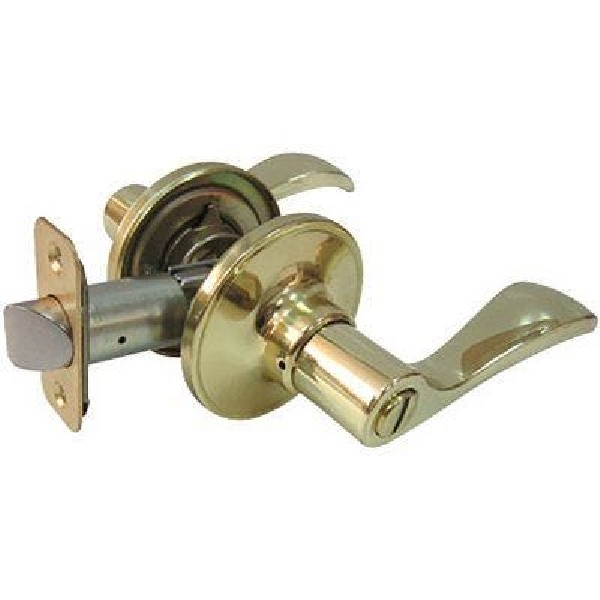 LYE701BZ Privacy Lever, Polished Brass, Reversible Hand