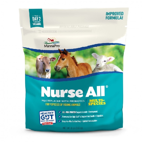 Manna Pro NurseAll 1000363 Milk Replacer with Probiotics,...