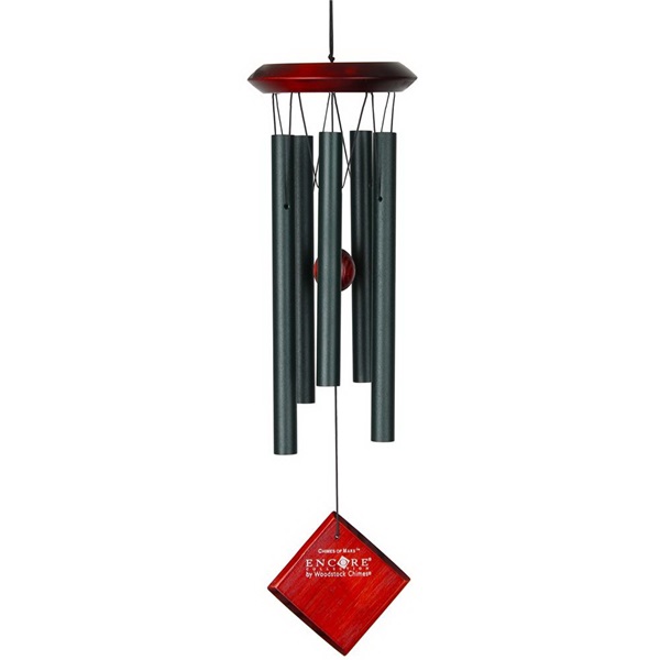 Woodstock Chimes DCE17 Wind Chime, Aluminum/Wood, Evergreen, Satin ...