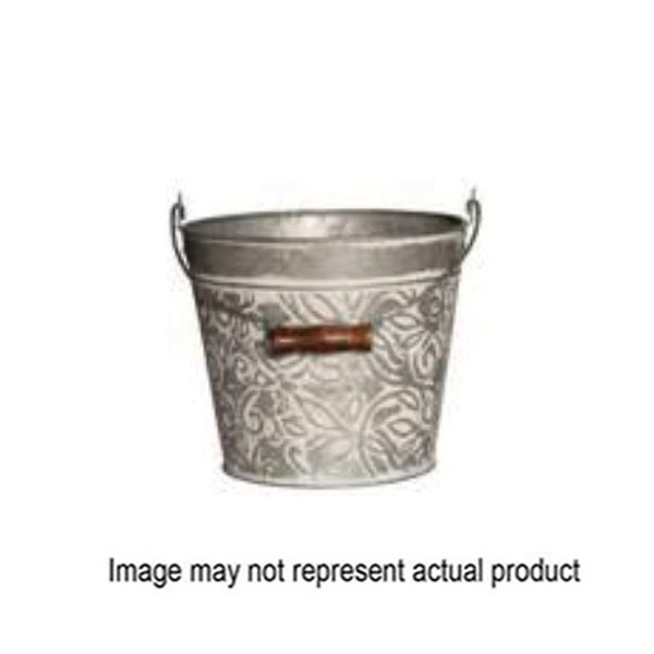 MPT01630 Planter with Handle, 8 in Dia, Floral