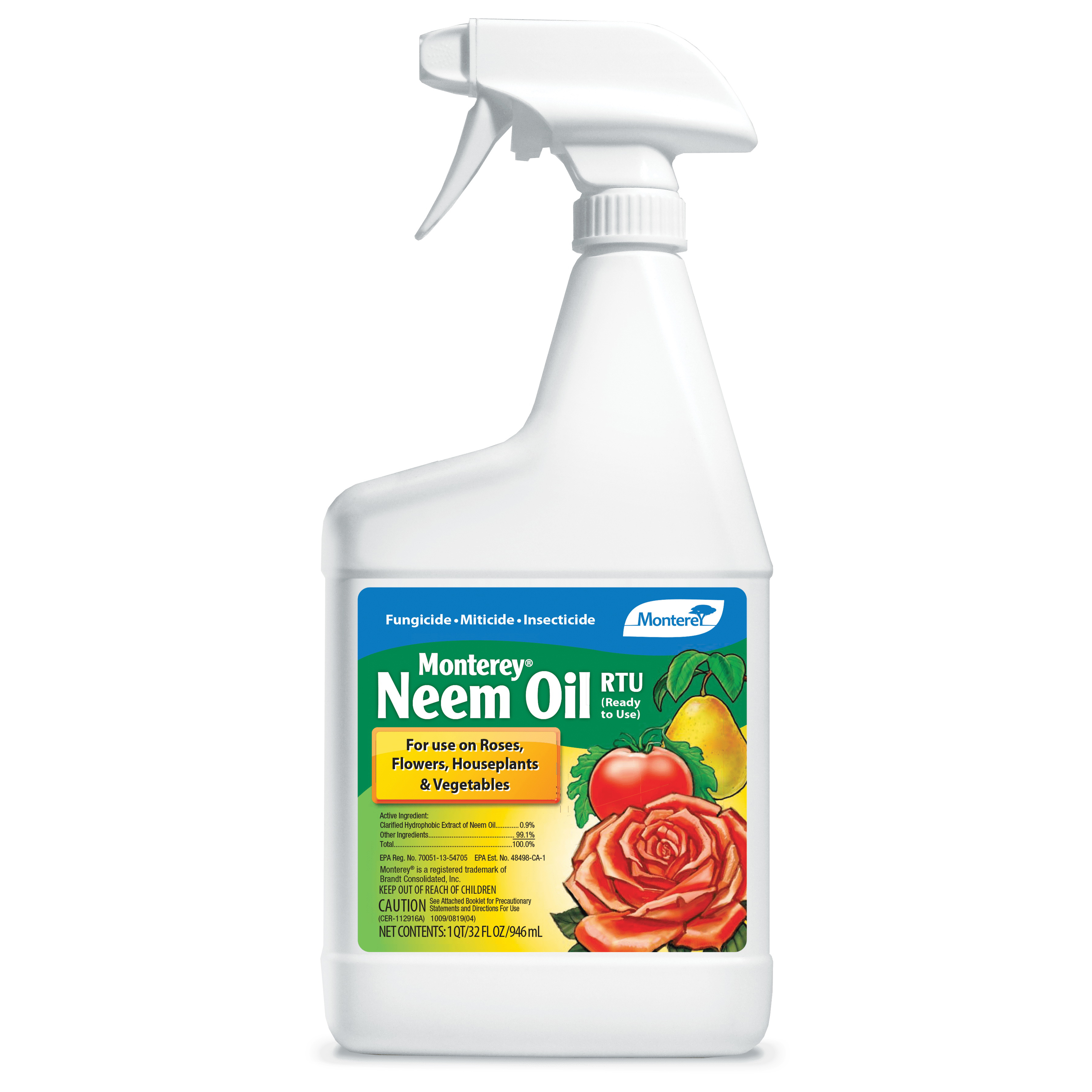 Monterey LG 6148 RTU Neem Oil, Liquid, Spray Application, 32 oz Bottle