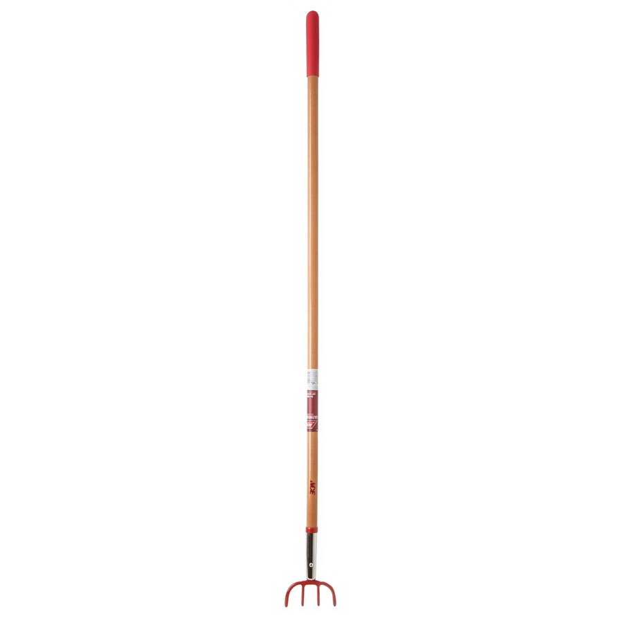 Garden Cultivator, Ace, 5 in W, 57-1/4 in L, 4 -Tine, Woo...