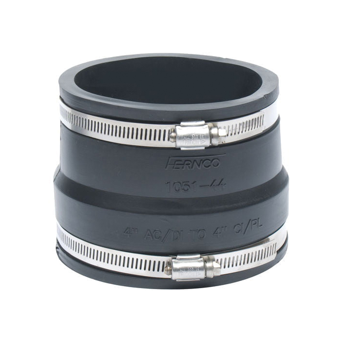Fernco 1051 Series 1051-44 Pipe Coupling, 4.8 x 4.4 in, PVC Body, 4.3 ...