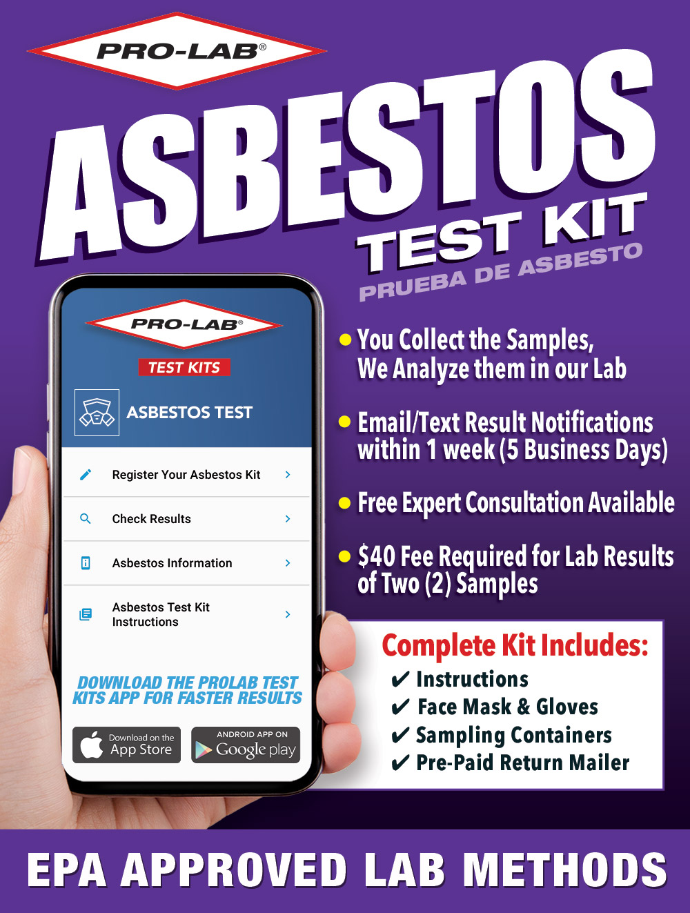 Asbestos Test Kit Fast & Reliable Asbestos Testing Kit With PPE