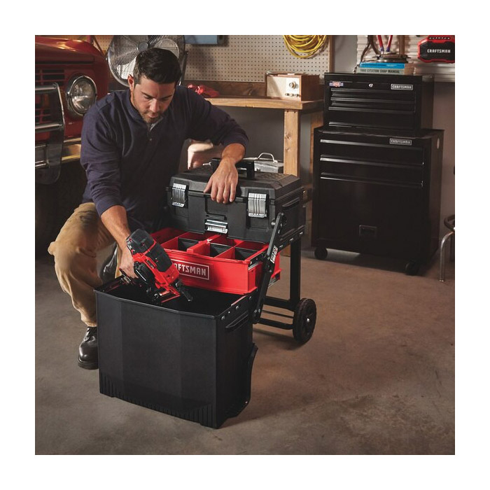 CRAFTSMAN 22-in 1-Drawer Black Plastic And Metal Wheels Lockable Tool ...