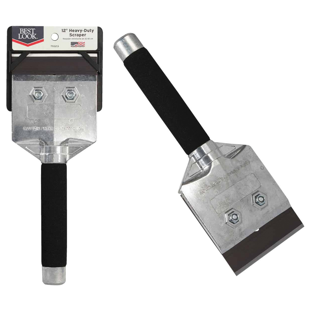Best Look 793213 Heavy-Duty Scraper, 12 in L Handle, Aluminum Blade ...