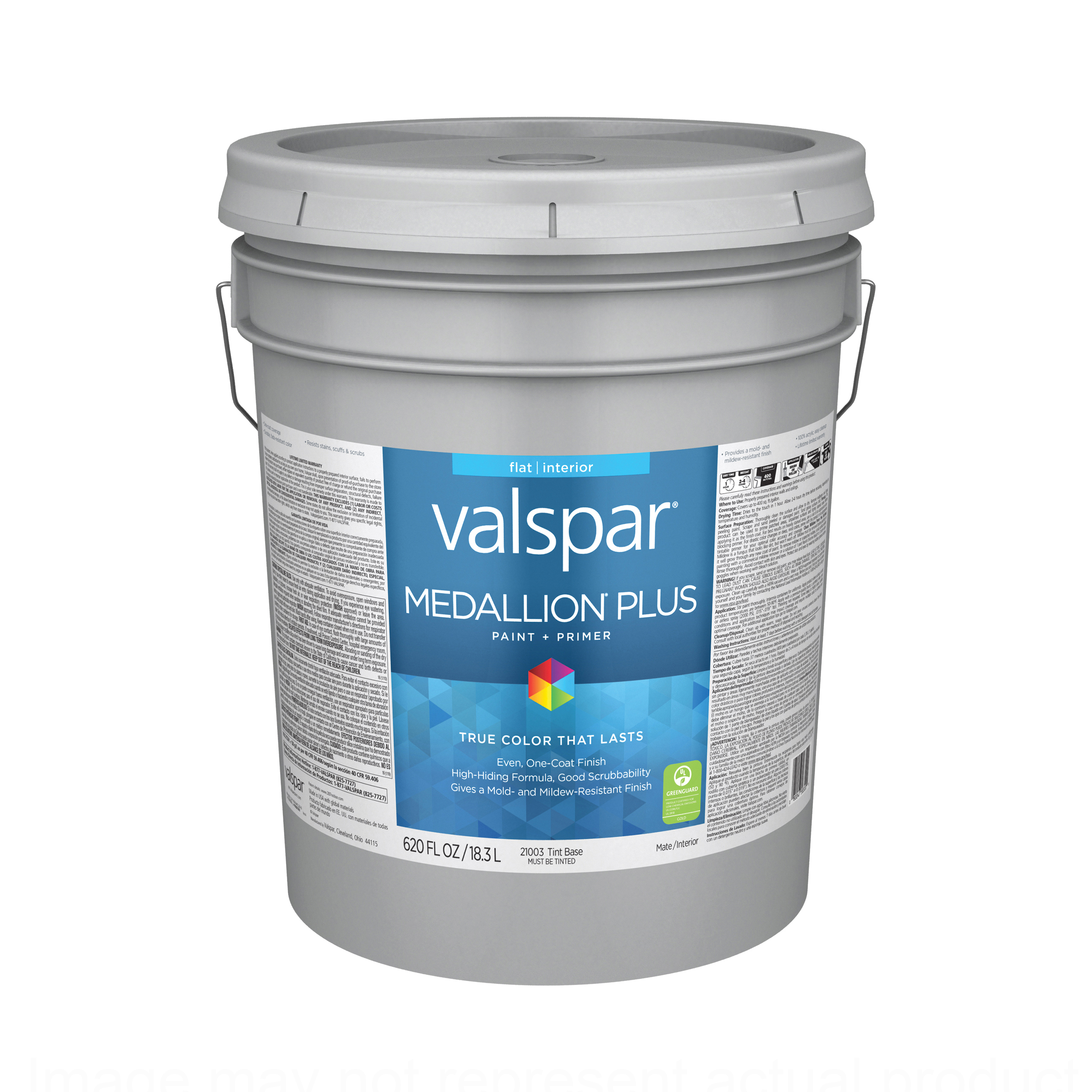 Valspar Medallion Plus Latex Paint, Acrylic Base, Flat Sh...