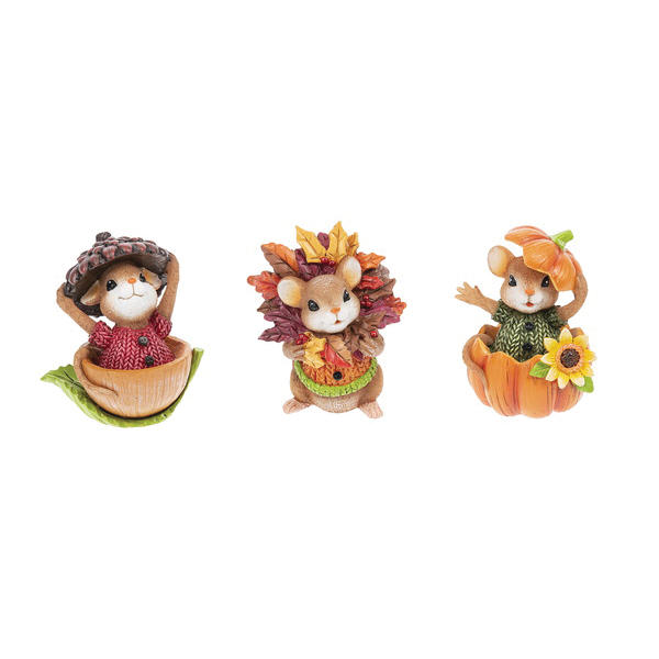 Ganz ER62810 Fall Mice Figurine, Multi-Color | GANZ