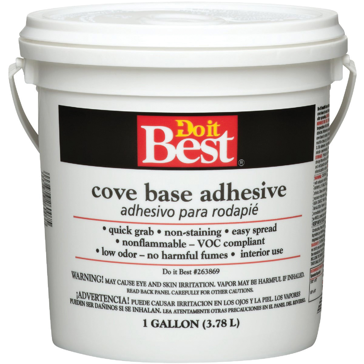Do It Best 26007 Cove Base Adhesive, Buff, 1 gal Pail