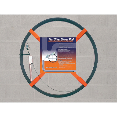 General Pipe Cleaners 75BH Flat Sewer Rod, 1/16 in Dia Ca...
