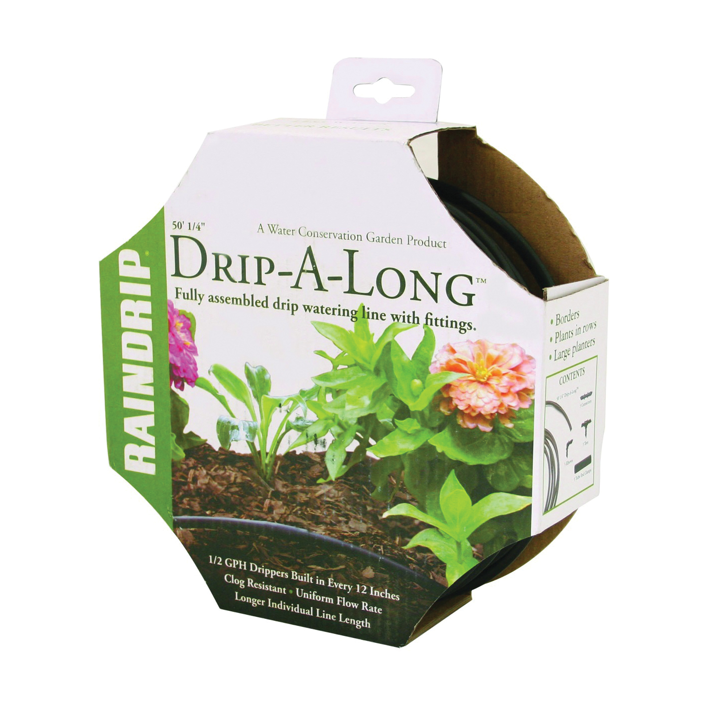 R280DT Drip Soaker Kit, 50 ft L, 0.5 gph, Black