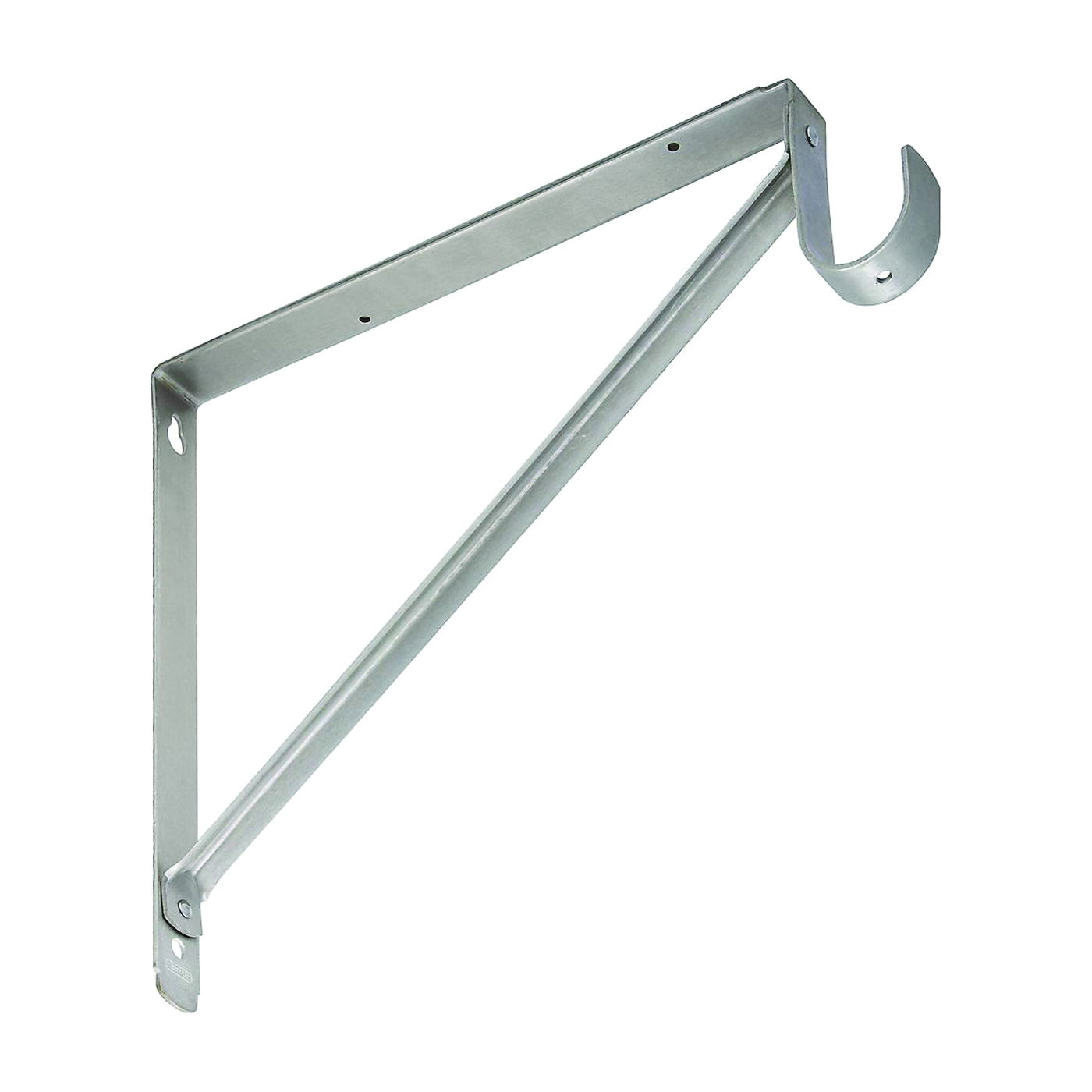 National Hardware 820209 Shelf and Hang Rod Bracket, Steel, Satin Nickel