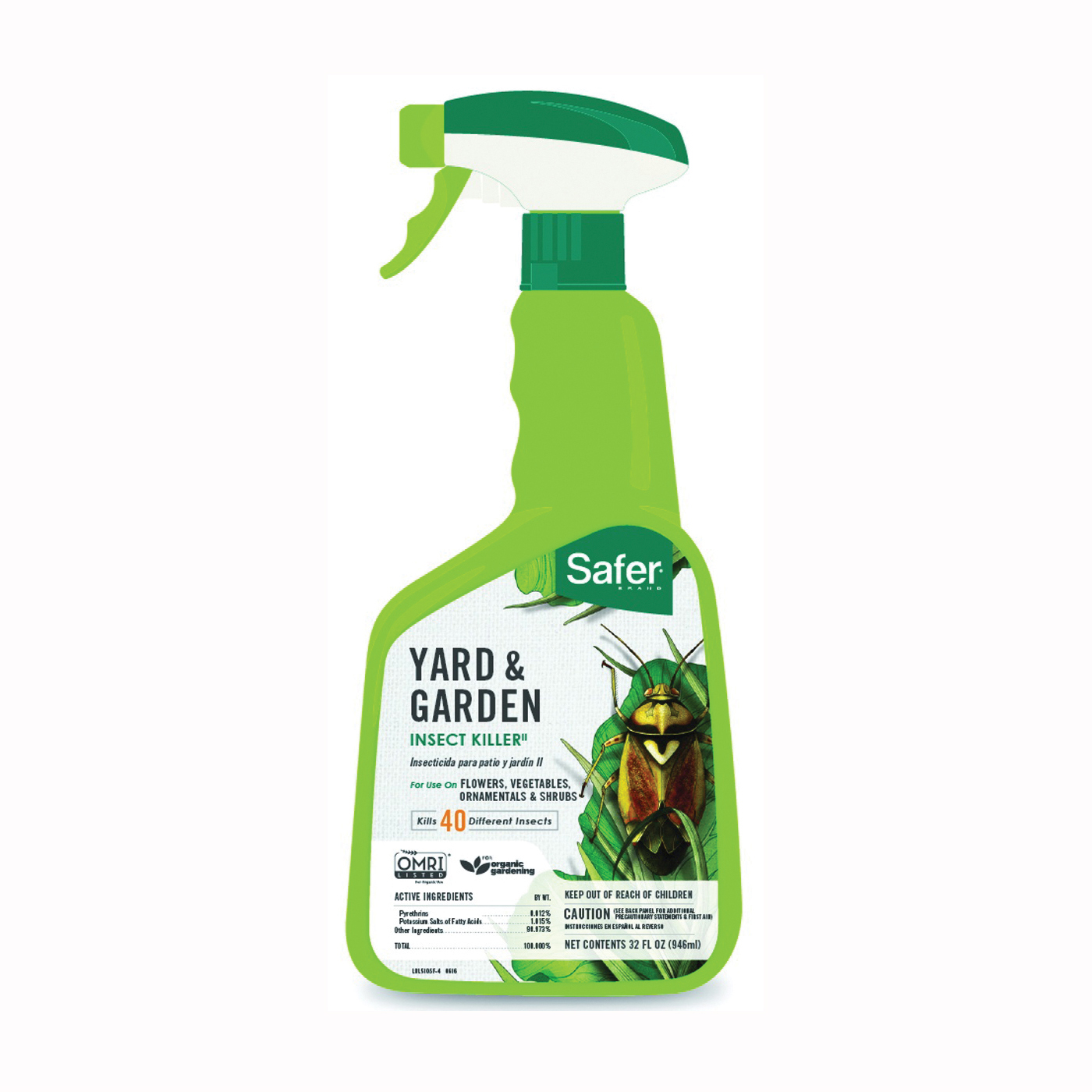 Safer 5105-6 Yard and Garden Insect Killer, Liquid, 32 oz Bottle