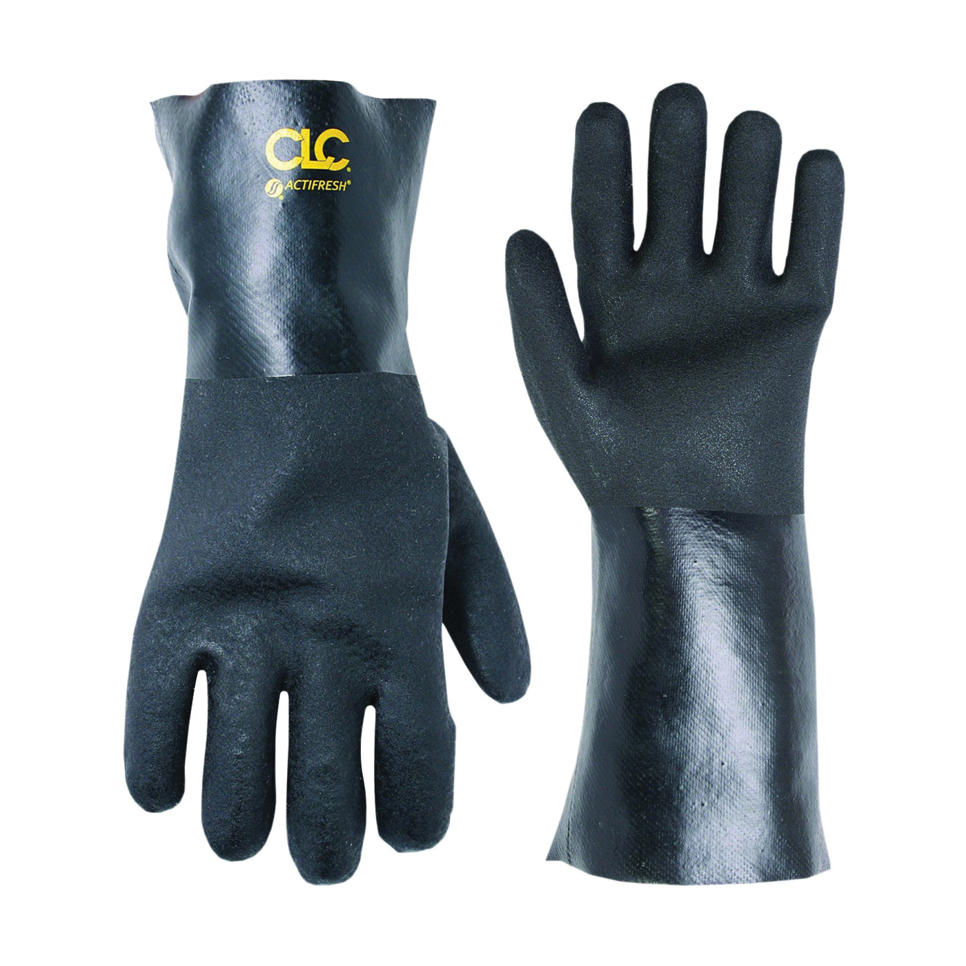 CLC 2082L Work Gloves, L, 12 in L, Gauntlet Cuff, PVC, Black