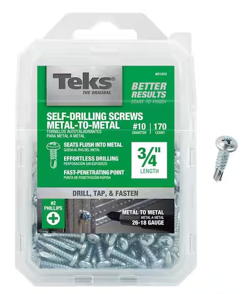 21372 Screw, #10 Thread, 3/4 in L, Coarse Thread,