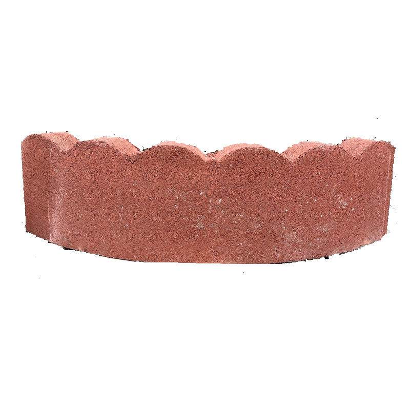 Red Scallop Edging Stone Groundsmart Premium Rubber 4 Foot Scallop