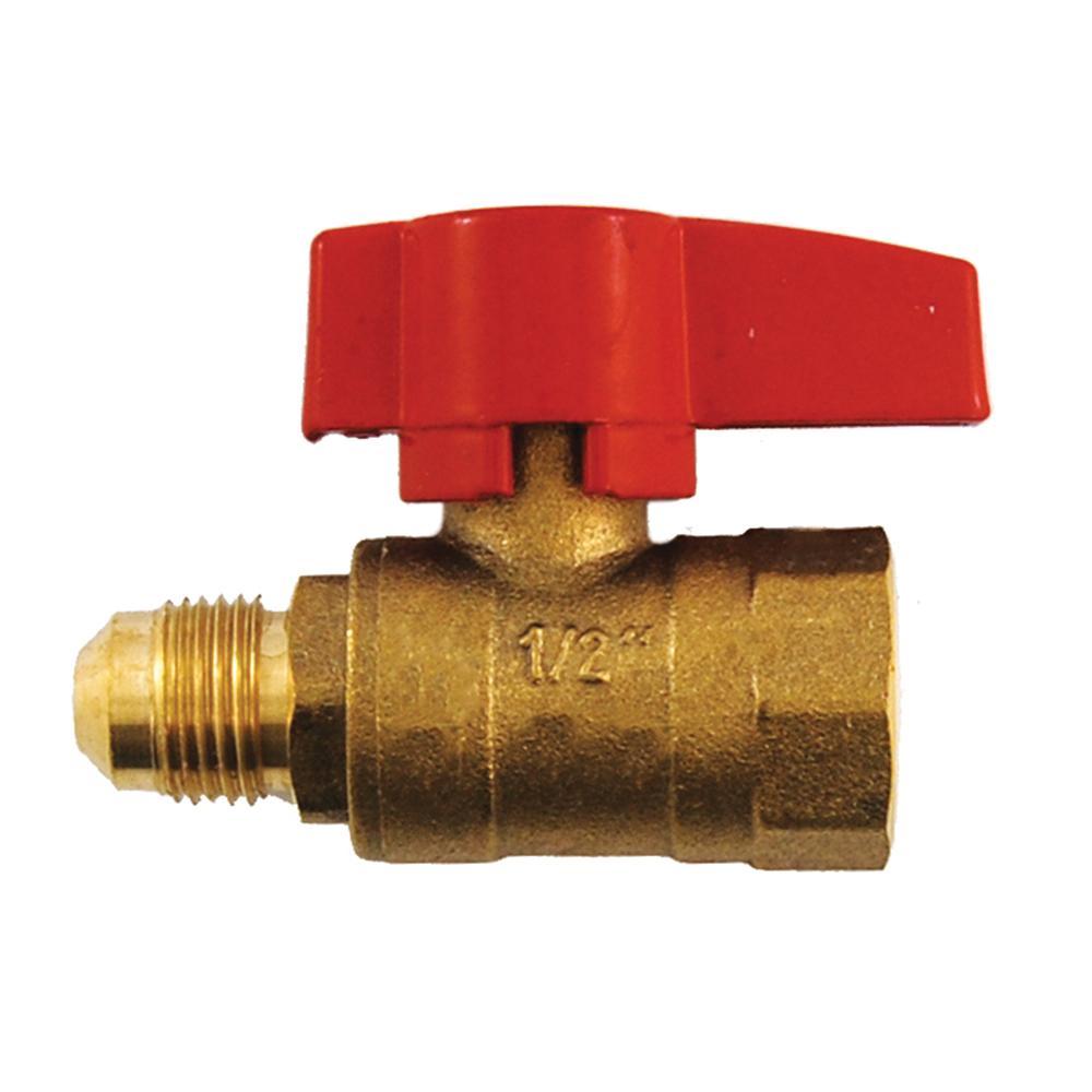 15/16 inch x 3/4 inch Brass Gas Ball Valve, FIP x Flare | Buy Gas Shut ...