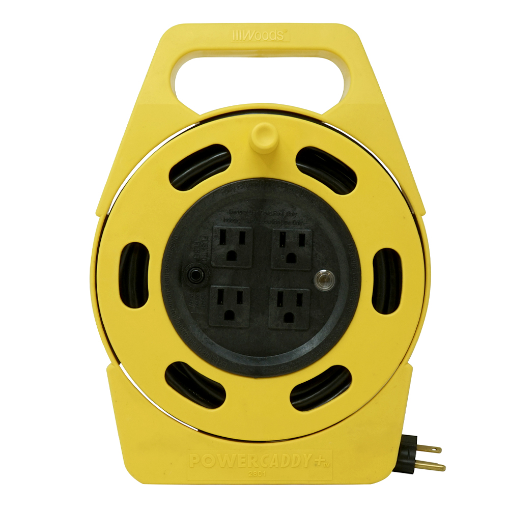 Woods 2801 Retractable Cord Reel, 25 ft L Cord, 16/3 AWG ...