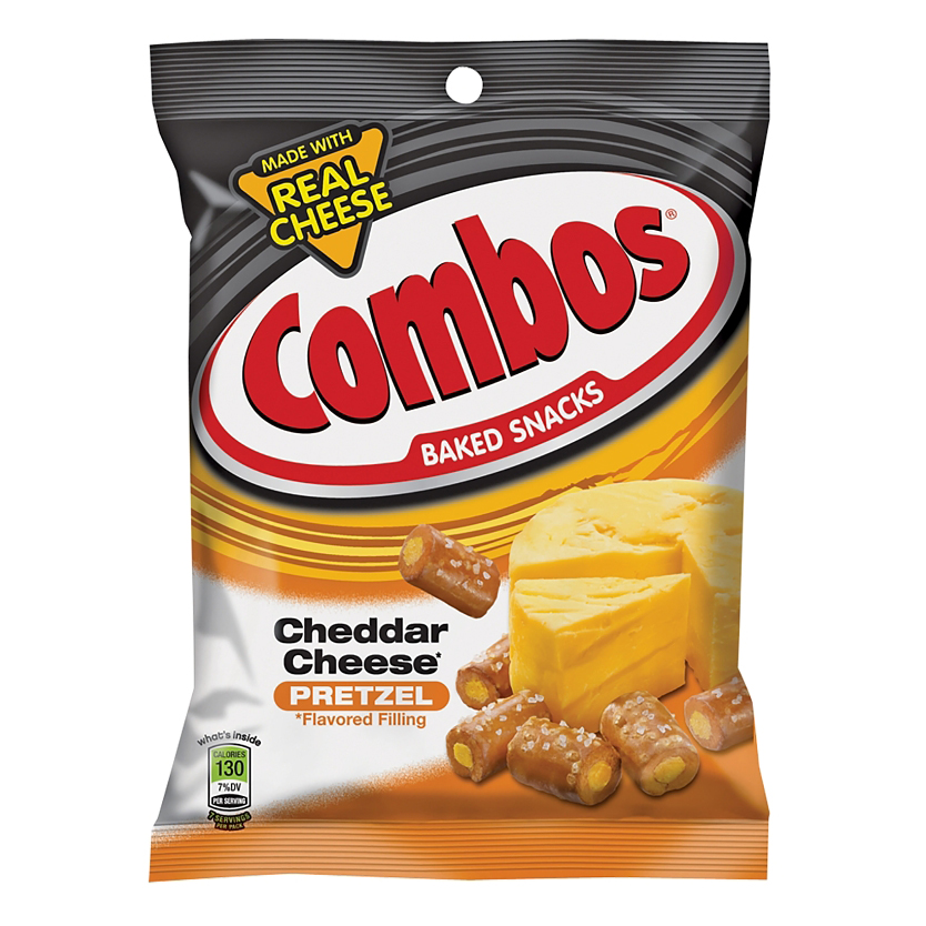 COMBOS 568922 Snacks, Cheddar Cheese Flavor Pretzel, 6.3 ...