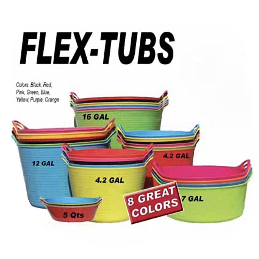 Tuff Tubs S4-OR Short Flex Tub, 4 gal, Plastic, Orange