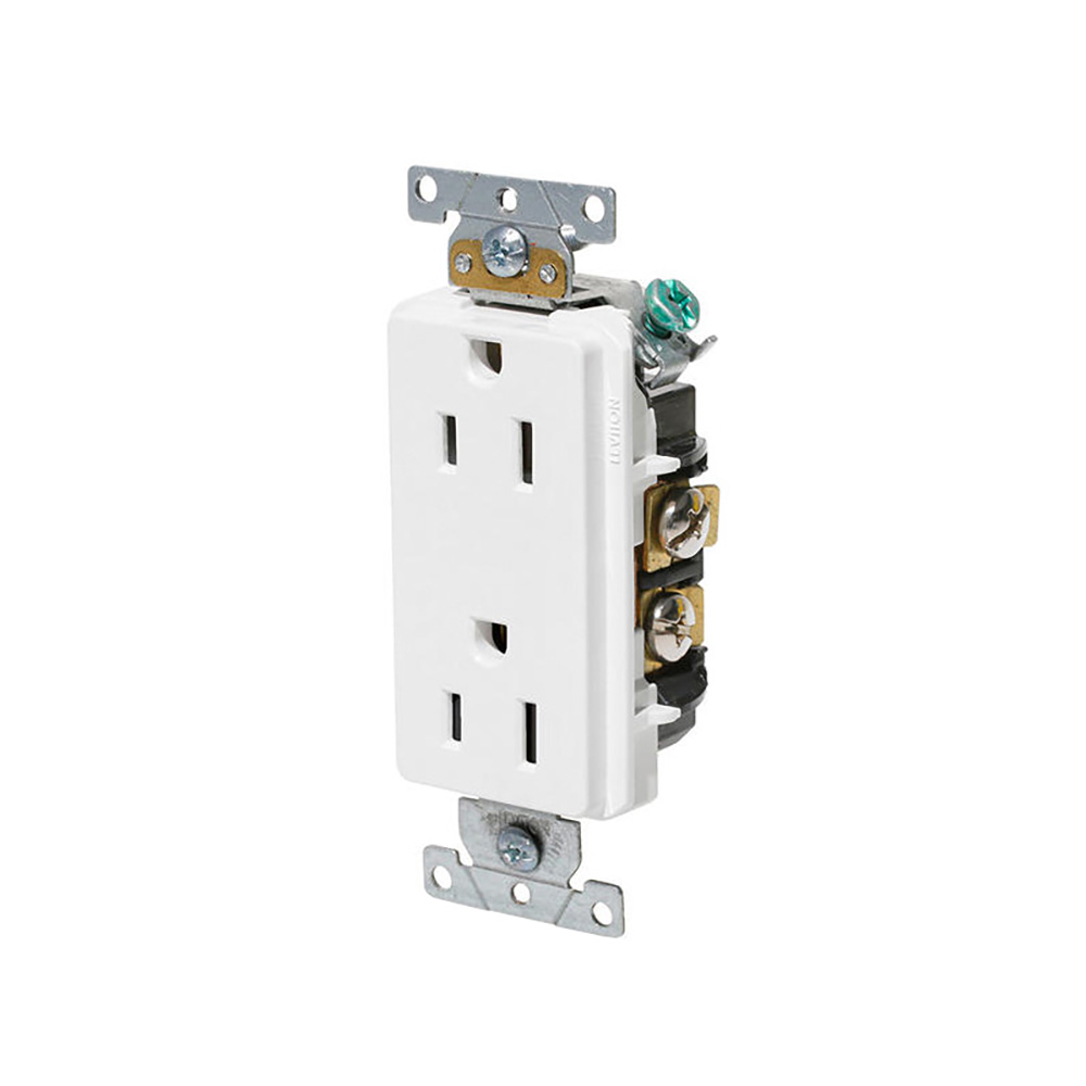 Decora R66-16252-0TS Duplex Outlet, 15 A, 125 V, NEMA: 5-...
